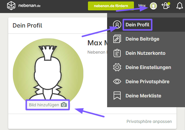 Muss ich ein Profilbild hochladen und wie mache ich das? – nebenan.de
